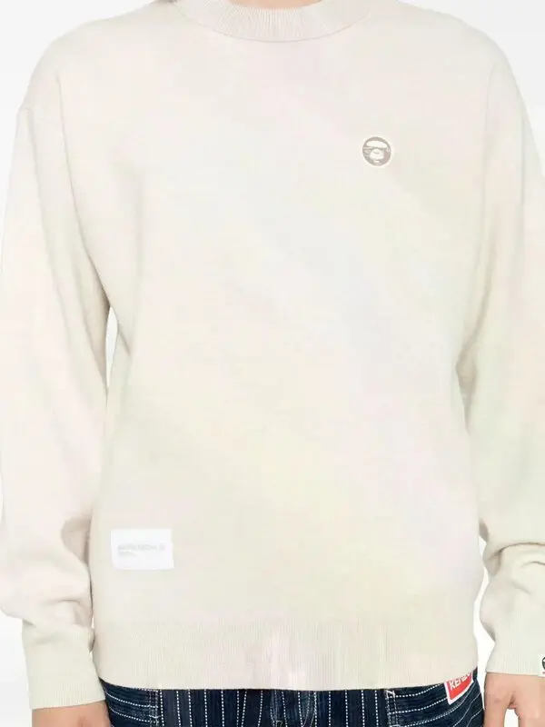 AAPE BY *A BATHING APE Moonface Logo Jumper - Neutrals