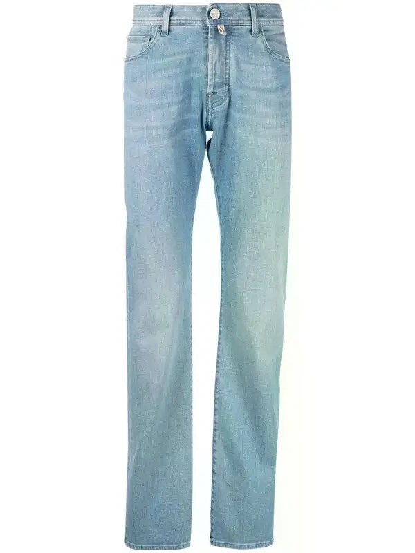 BILLIONAIRE Mid-rise Straight Leg Jeans - Blue