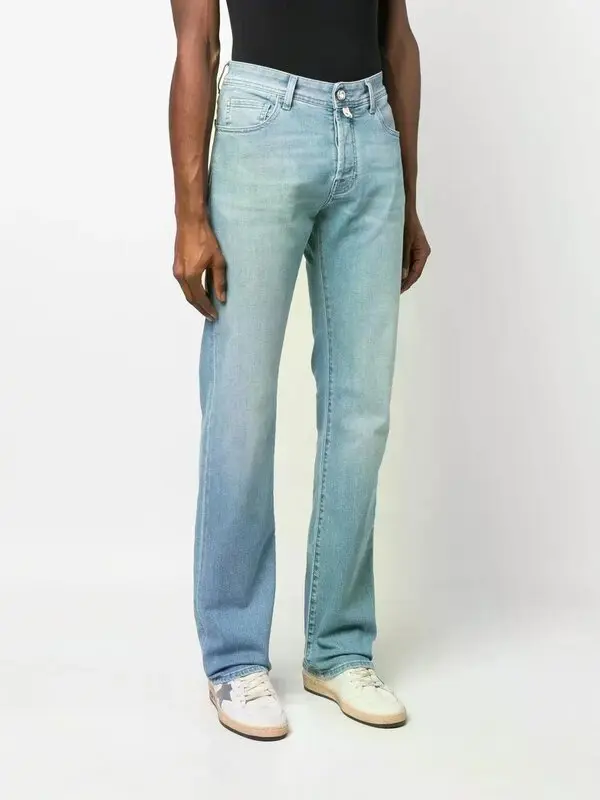 BILLIONAIRE Mid-rise Straight Leg Jeans - Blue