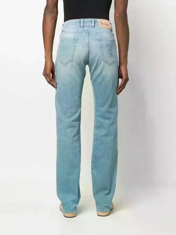 BILLIONAIRE Mid-rise Straight Leg Jeans - Blue