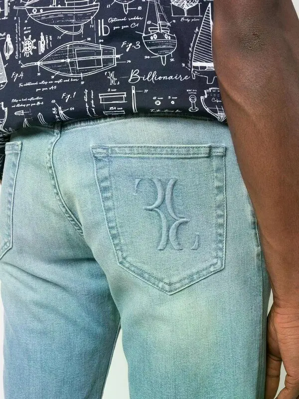 BILLIONAIRE Mid-rise Straight Leg Jeans - Blue