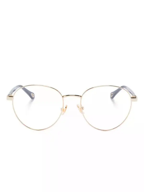 Chloé Round-frame Glasses - Gold