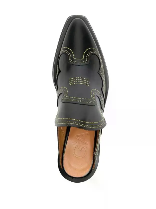GANNI Embroidered Western Mules