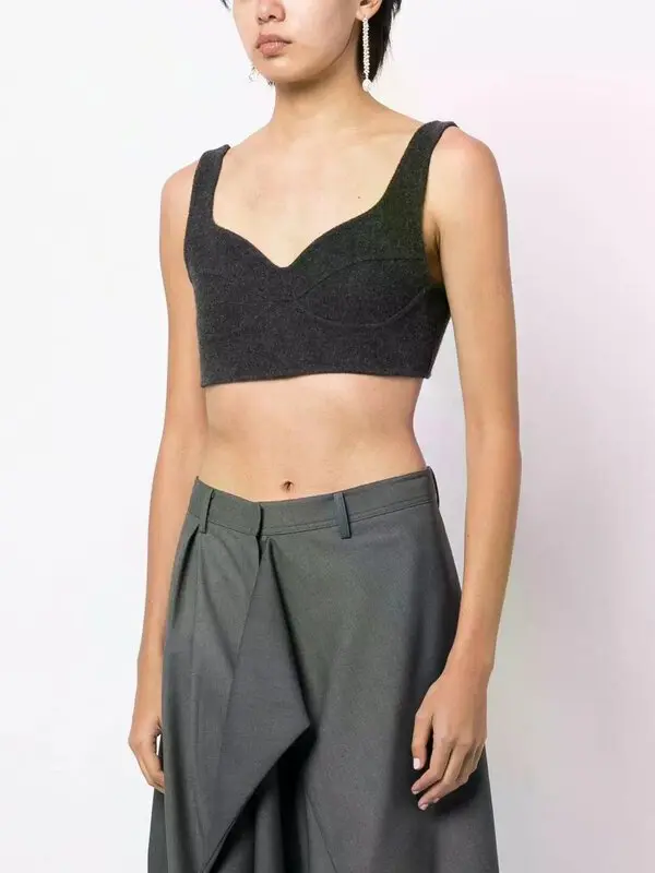 Goen.j Cropped Wool-blend Top