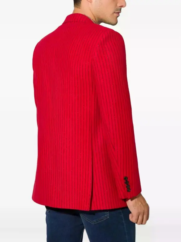 Saint Laurent Pinstripe-pattern Single-breasted Blazer - Red