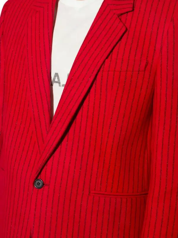 Saint Laurent Pinstripe-pattern Single-breasted Blazer - Red