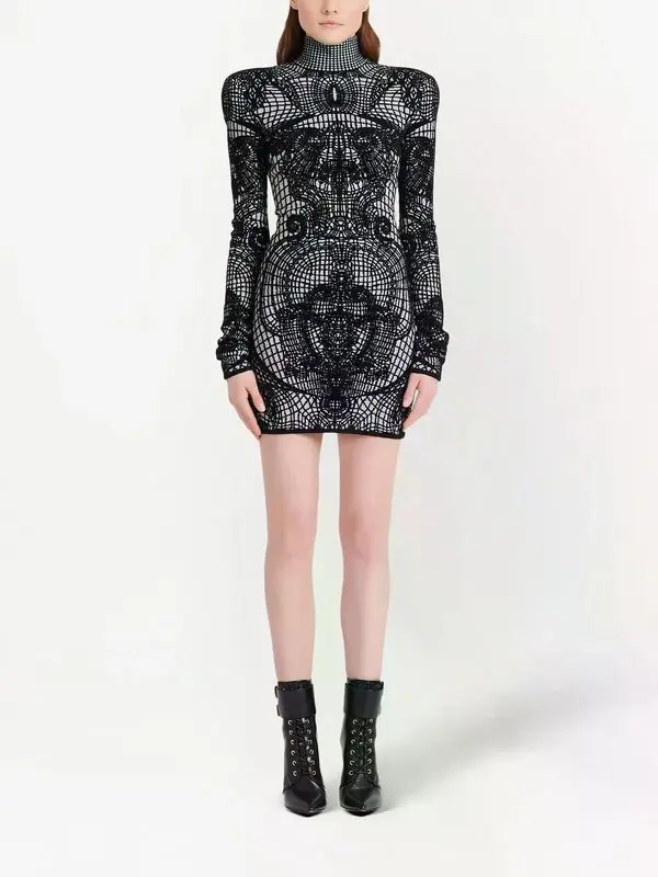 Balmain Graphic-print Fitted Dress