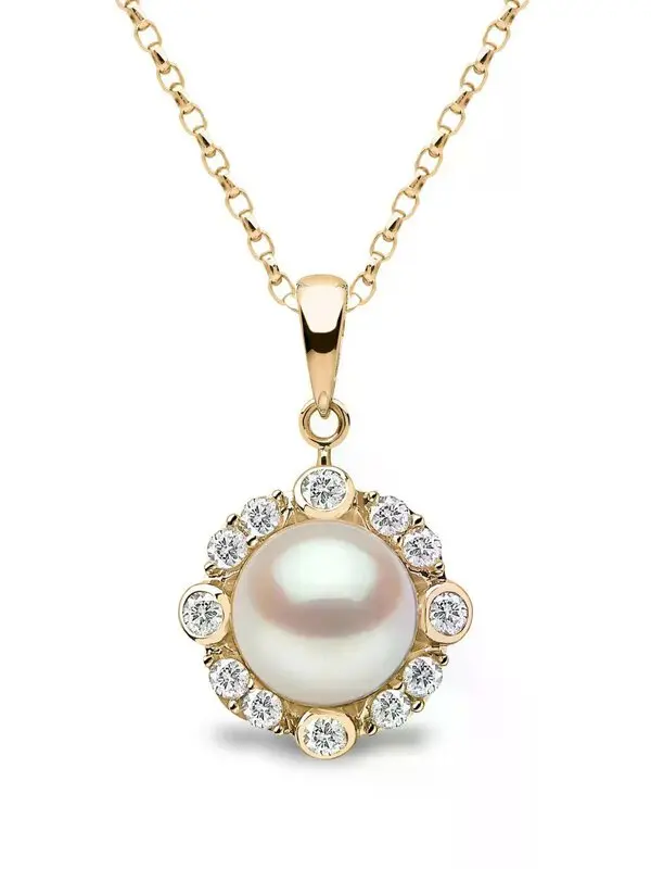 Yoko London 18kt Yellow Gold Diamond And Pearl Necklace - White