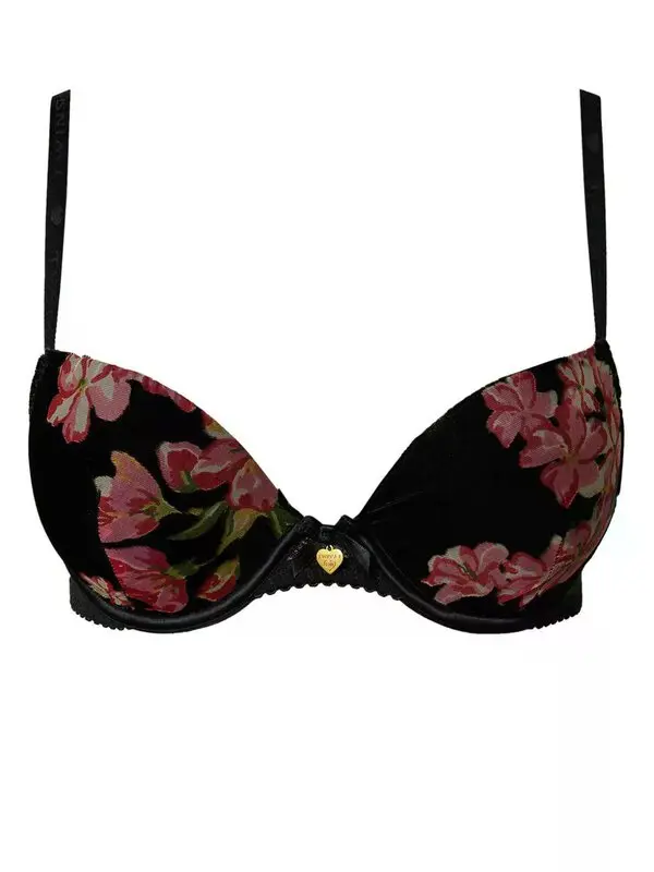 TWINSET Velvet Push Up Bra - Black
