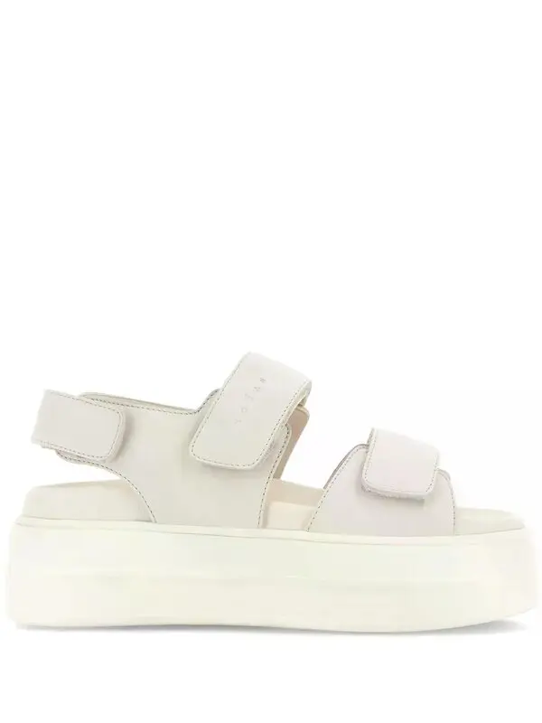 Hogan Strapped Leather Sandals - Neutrals
