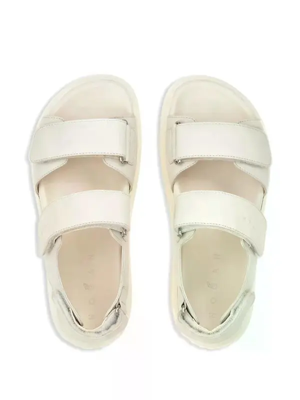 Hogan Strapped Leather Sandals - Neutrals