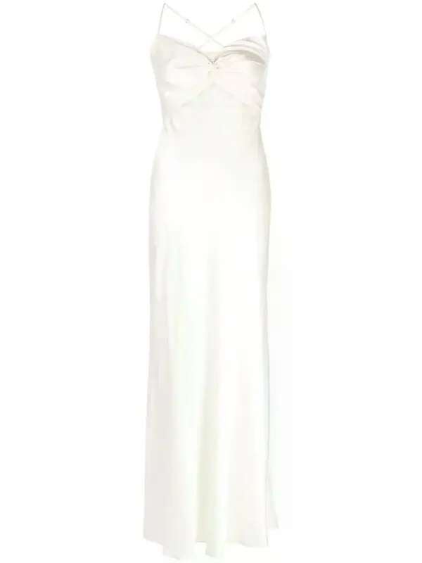 Michelle Mason Twisted-bodice Silk Gown