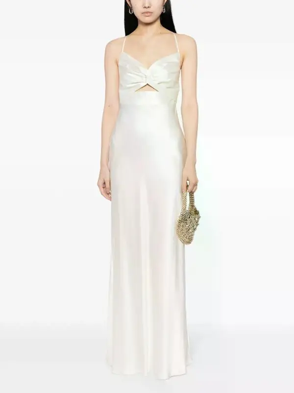 Michelle Mason Twisted-bodice Silk Gown