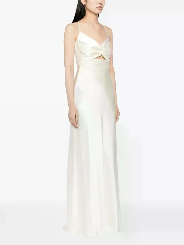 Michelle Mason Twisted-bodice Silk Gown
