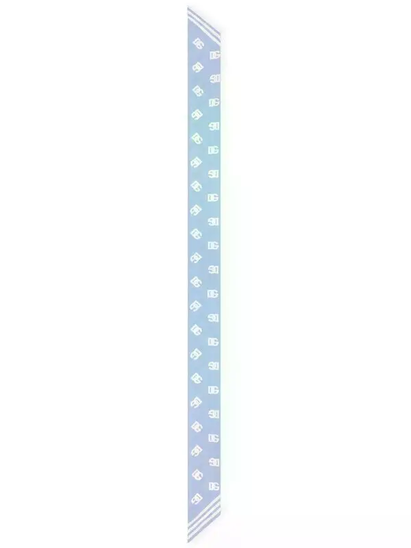 Dolce & Gabbana Dna Dg-logo Silk Scarf - Blue