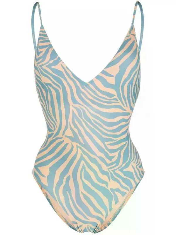 Anjuna Zebra-print Open-back One-piece