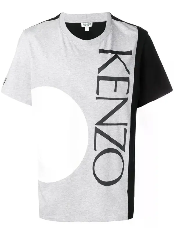 Kenzo Logo Colour-block T-shirt - Grey