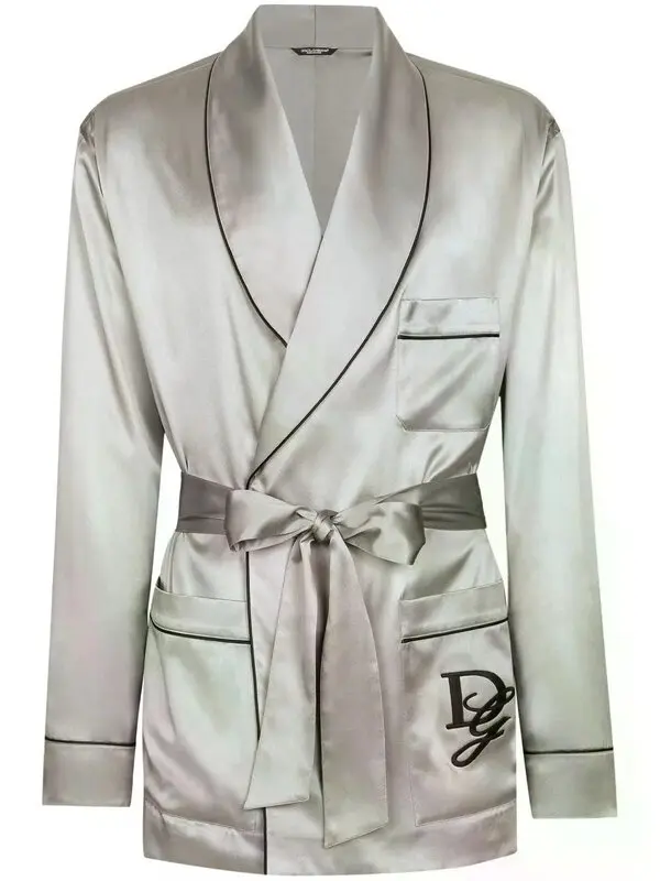 Dolce & Gabbana Silk Pajama Shirt - Grey