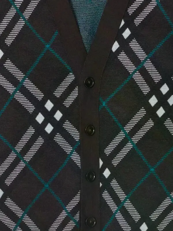 Burberry Check-print V-neck Cardigan