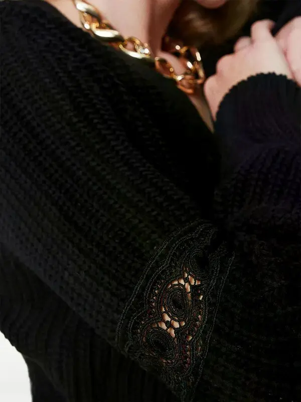 TWINSET Lace-panel Knitted Cardigan