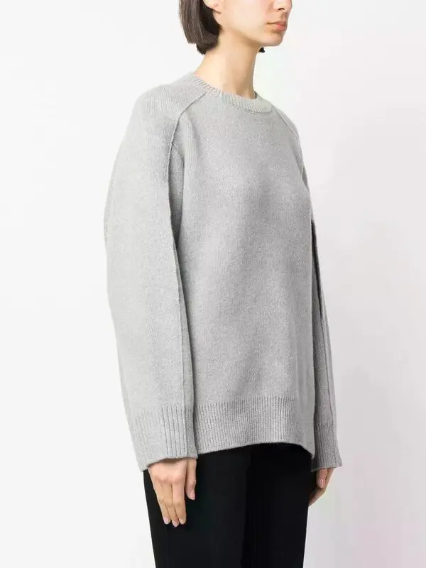 LANVIN Round-neck Cape-back Jumper - Grey