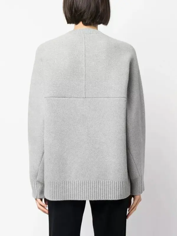 LANVIN Round-neck Cape-back Jumper - Grey