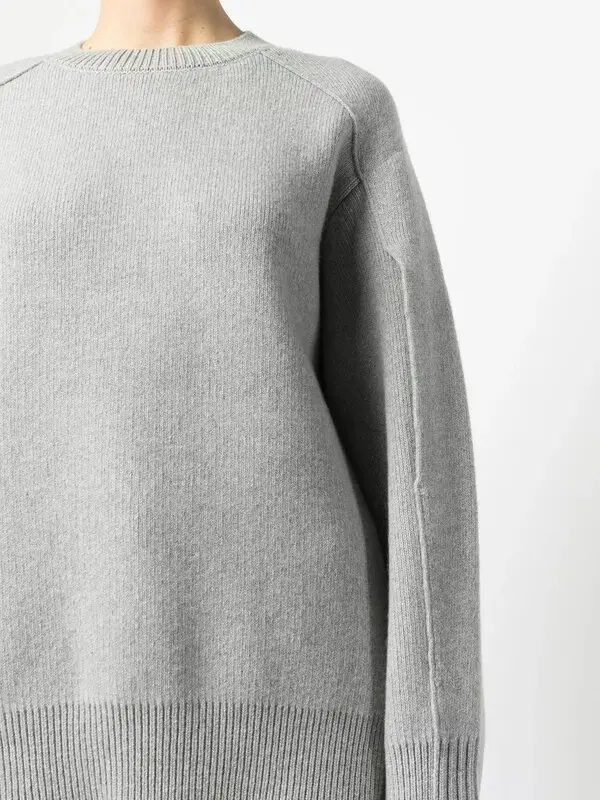 LANVIN Round-neck Cape-back Jumper - Grey