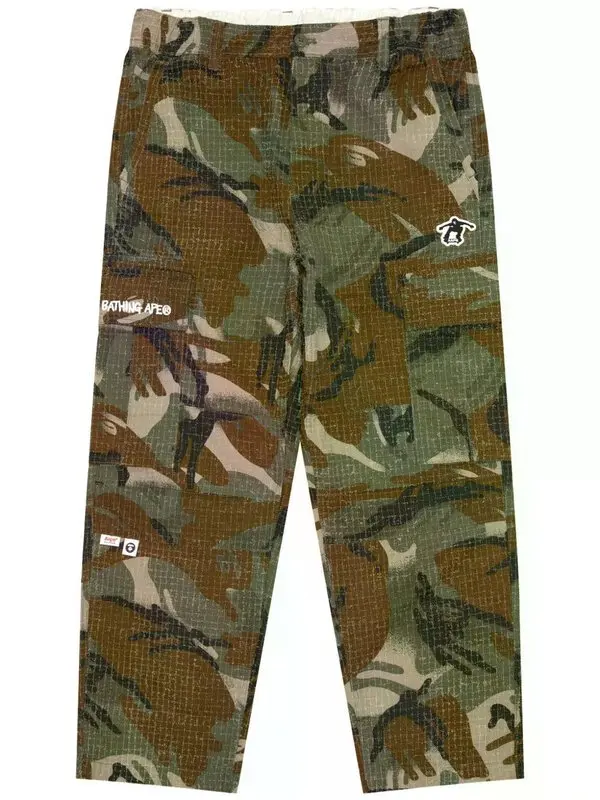 AAPE BY *A BATHING APE Camouflage-print Trousers - Green