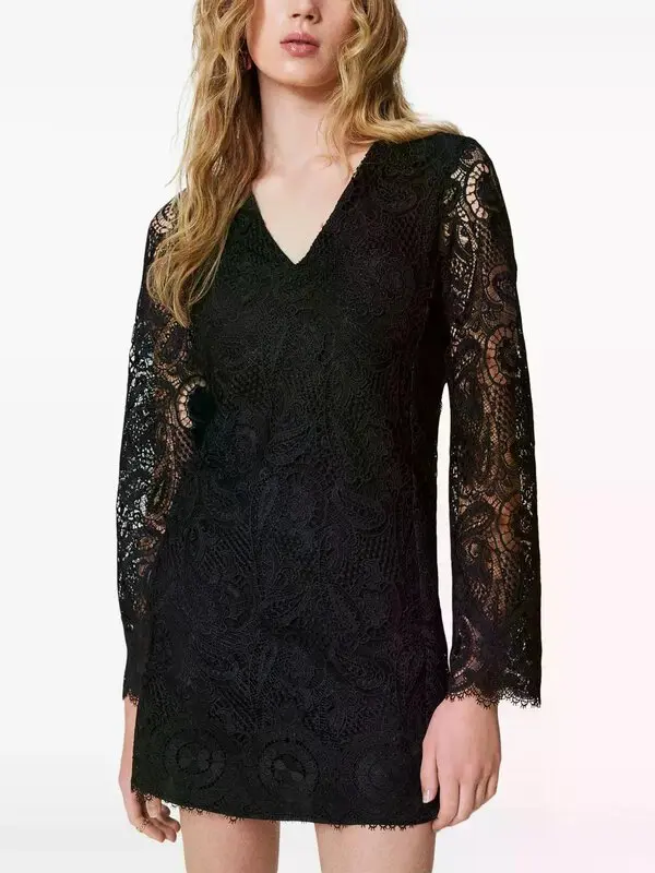 TWINSET Macramé Lace Mini Dress
