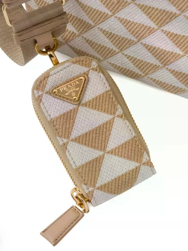 Prada Symbole Embroidered Tote - Neutrals