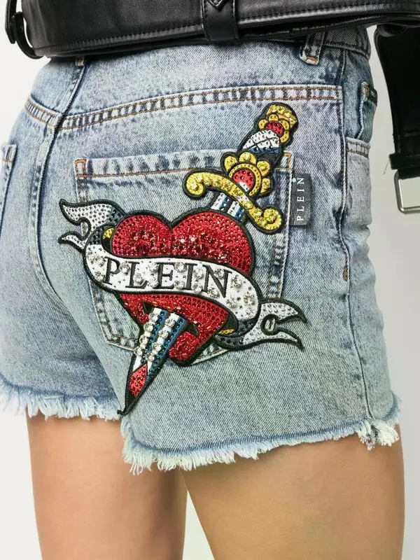 Philipp Plein Embellished-logo Detail Shorts
