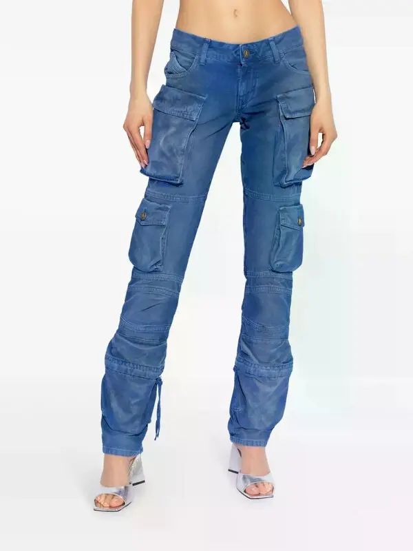 Attico Low-rise Cargo Jeans - Blue