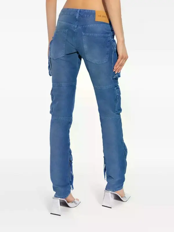 Attico Low-rise Cargo Jeans - Blue