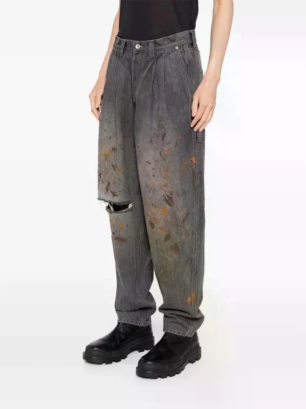DOUBLET Spray-paint Effect Tapered Jeans