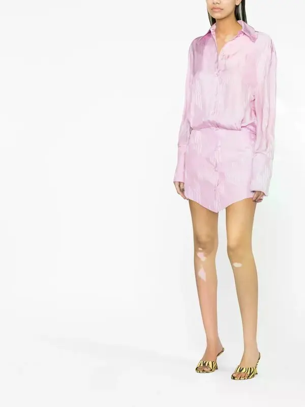 Attico Satin-effect Shirt Dress