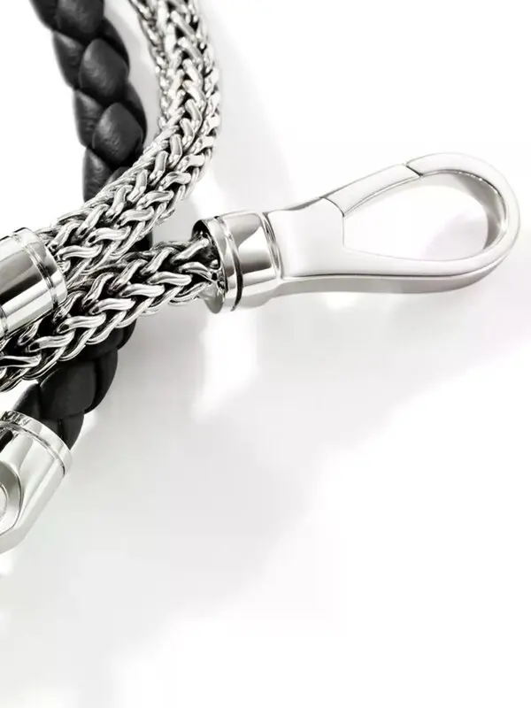 John Hardy Sterling And Leather Wrap Bracelet
