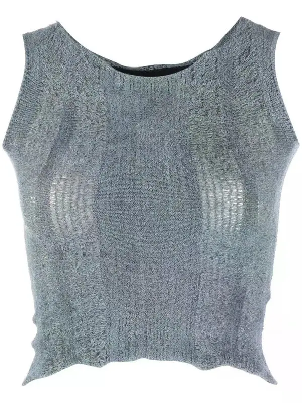 VITELLI Open-knit Sleeveless Top - Blue