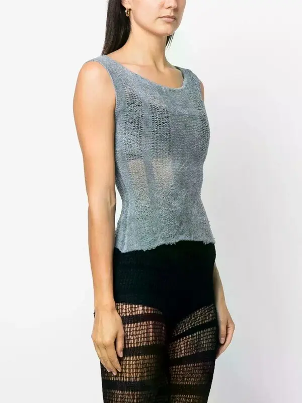 VITELLI Open-knit Sleeveless Top - Blue