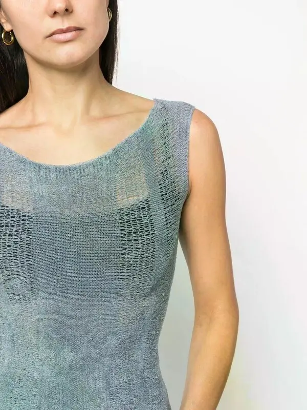 VITELLI Open-knit Sleeveless Top - Blue