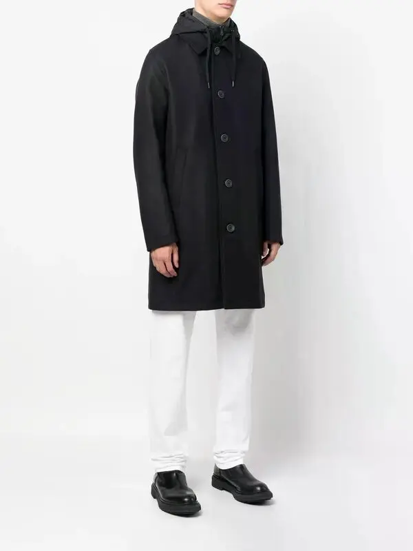 Herno Virgin Wool Blend Button-up Coat