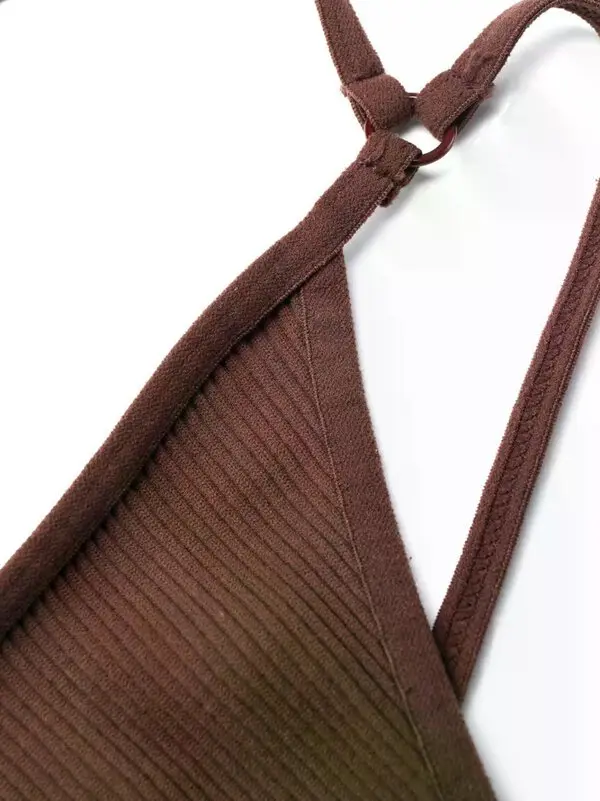 ANDREĀDAMO Strap-detailing Ribbed Thongs