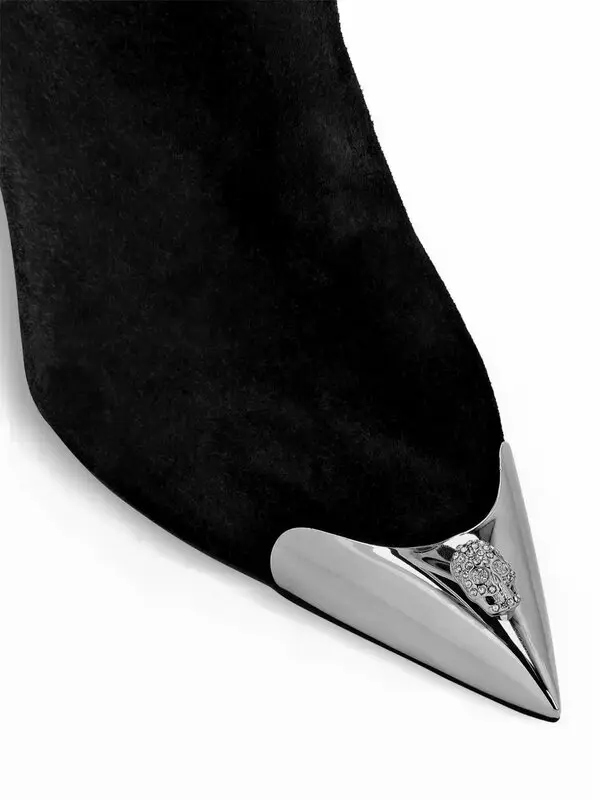 Philipp Plein Pointed-toe Suede Ankle Boots - Black