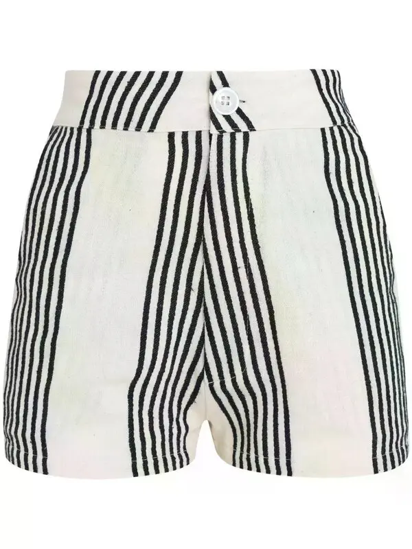 AMIR SLAMA Striped High-waisted Shorts