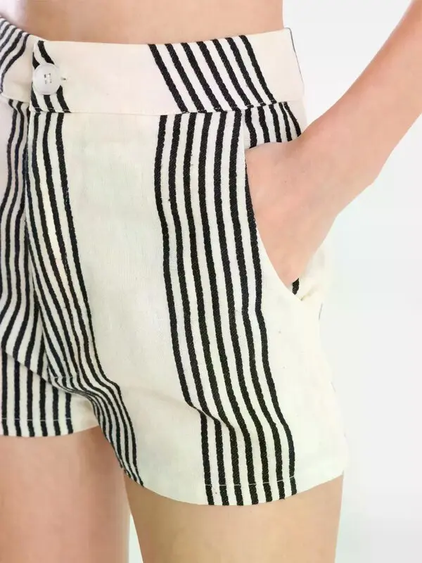 AMIR SLAMA Striped High-waisted Shorts