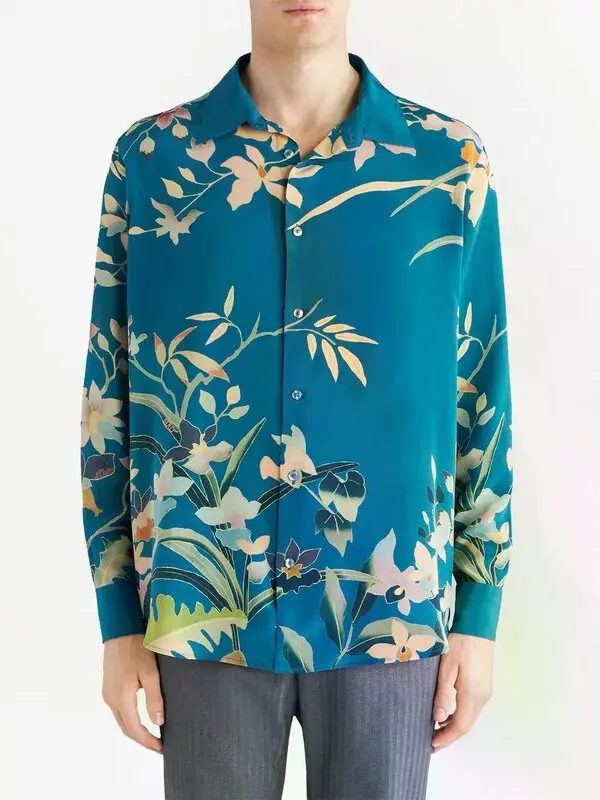 Etro Long-sleeve Floral-print Shirt