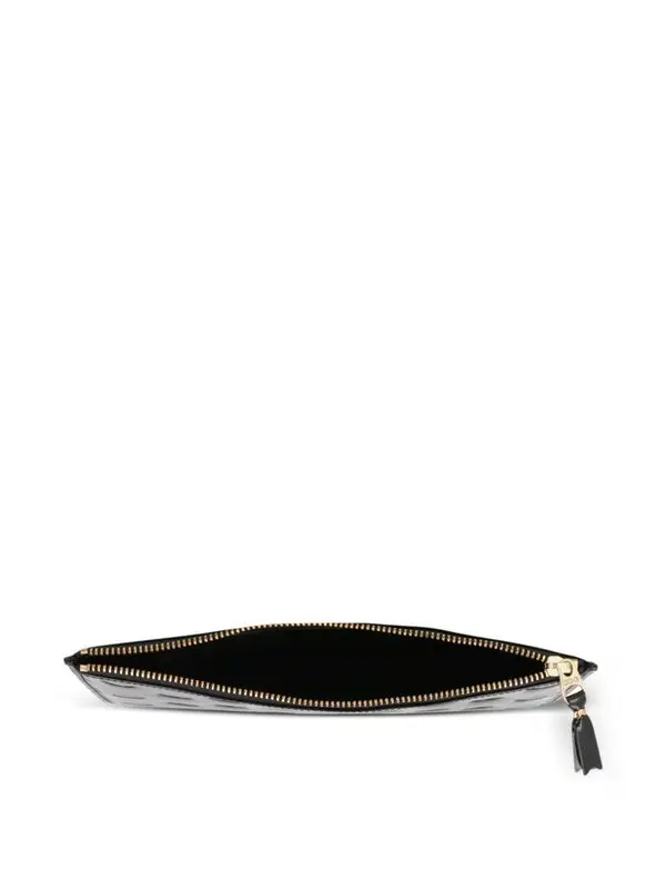 Comme Des Garçons Embossed Polka Dots Leather Pouch - Black