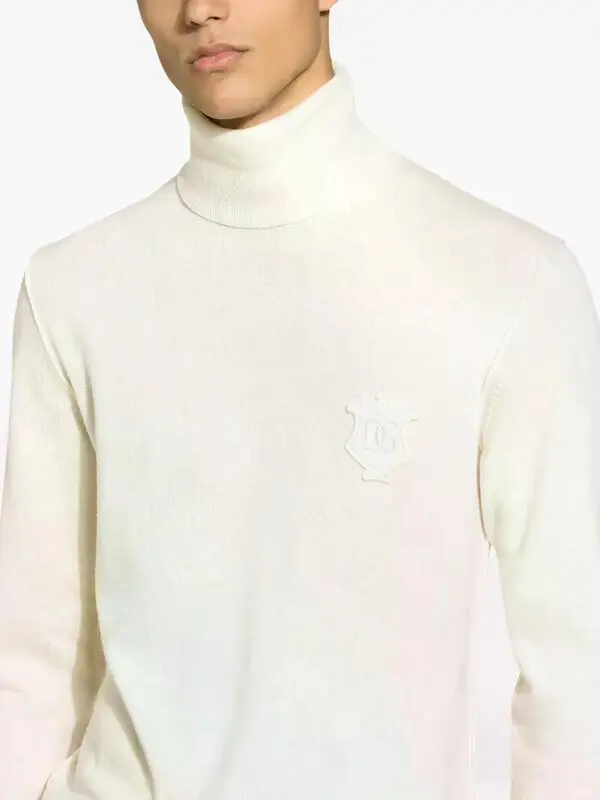Dolce & Gabbana Roll-neck Wool Jumper - Neutrals