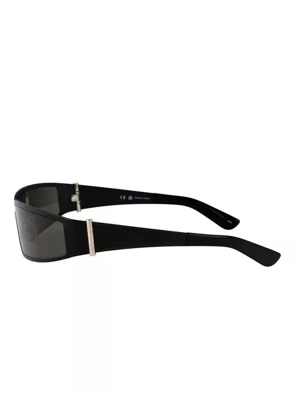 Alexander McQueen Futuristic Wraparound Sunglasses - Black