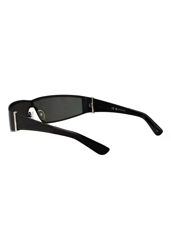 Alexander McQueen Futuristic Wraparound Sunglasses - Black