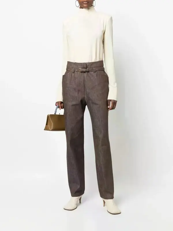 Veronique Leroy Belted-waist Tailored Trousers